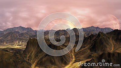 3D CG Landscape Mountains Loop Animation Stock Video - Video of travel ...