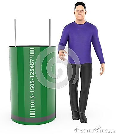 3d Character , Man And Capacitor Royalty-Free Stock Image ...