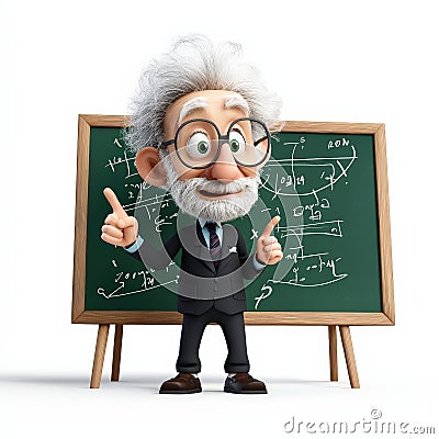 3D Character Of Mathematician Solving Equations Royalty-Free Cartoon ...