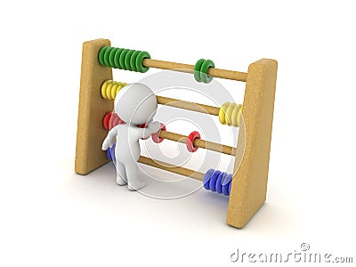 3D Character Using Abacus Stock Photography | CartoonDealer.com #134869280