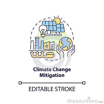 2D Climate Change Mitigation Concept Icon Cartoon Vector ...