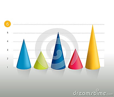 3D Cone Chart, Graph. Infographic Element. Vector Illustration ...