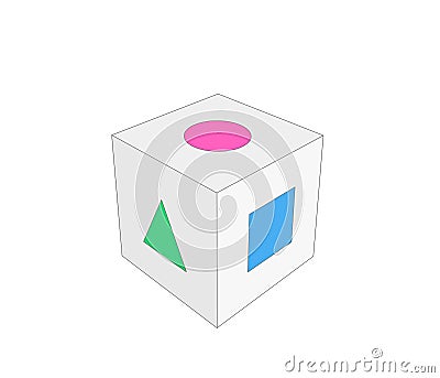 3d Cube Basic Geometric Shapes Royalty-Free Cartoon | CartoonDealer.com ...