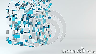 3d Cube Polygon Transformation, Geometric Abstract Background Stock ...