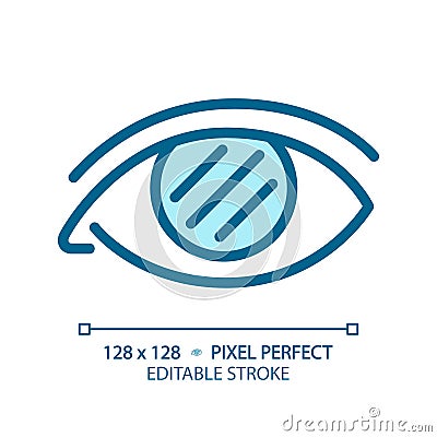 2D Customizable Simple Thin Linear Blue Color Blindness Icon Vector Illustration | CartoonDealer ...