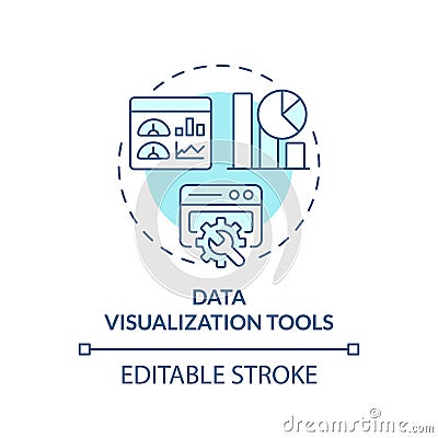 2D Data Visualization Tools Concept Linear Icon Vector Illustration ...