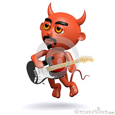 3d Devil Plays Electric Guitar Stock Illustration - Image: 42209408