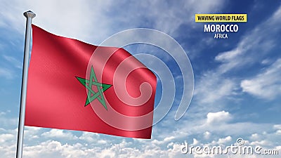 3D Flag Animation of Morocco Stock Footage - Video of animation, state ...