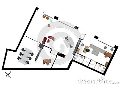 3D Floor Plan. 3D Illustration Floorplan Royalty-Free Cartoon ...