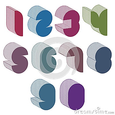 3d Futuristic Numbers Set. Cartoon Vector | CartoonDealer.com #42223915