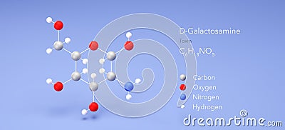 D-galactosamine Molecule, Molecular Structures, Pyranose Form Of D ...