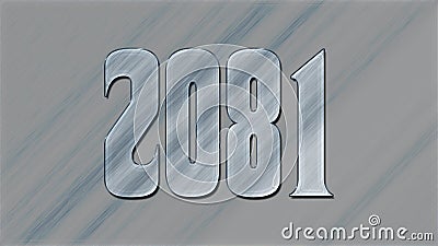 3D Glass Effect Number Design Of 2081, Glassy Background. Royalty-Free ...