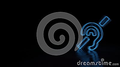 3d Glowing Wireframe Symbol Of Symbol Of Deaf Isolated On Black ...