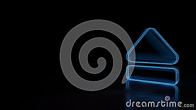 3d Glowing Wireframe Symbol Of Symbol Of Eject Isolated On Black ...