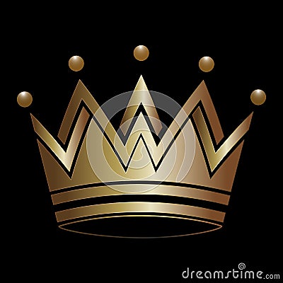 3d Gold Crown Logo Cartoon Vector | CartoonDealer.com #210570245