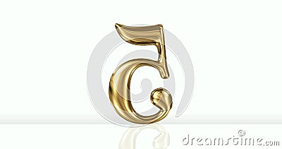 3D Gold Five-number Rotating Animation on the White Background, Golden ...