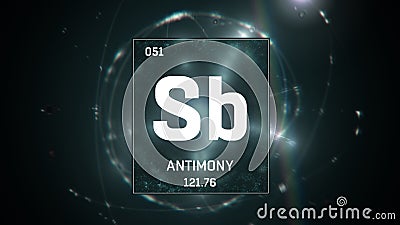 Antimony As Element 51of The Periodic Table 3D Illustration On Green ...