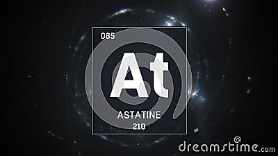 Astatine As Element 85 Of The Periodic Table 3D Illustration On Silver ...