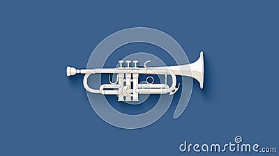 2D Illustration Of A Classical Or Jazz Trumpet With Basic Shapes On A ...