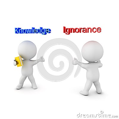 3D Illustration Depicting The Concept Of Knowledge Versus Ignorance ...