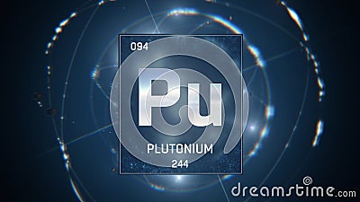 Plutonium As Element 94 Of The Periodic Table 3D Illustration On Blue ...