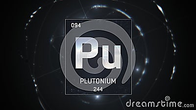 Plutonium As Element 94 Of The Periodic Table 3D Illustration On Silver ...