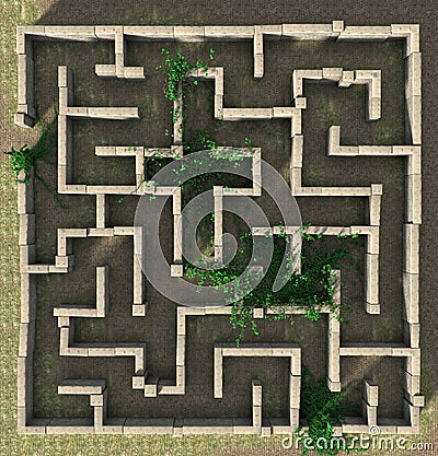 3D Illustration Stone Maze Puzzle Stock Illustration - Image: 45442998