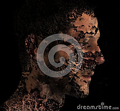 3D Illustration Of Surrealism Showing A Decomposing Man Head Royalty ...