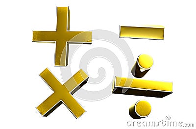 Signs Add Subtract Multiply Divide 3d. Stock Illustration ...