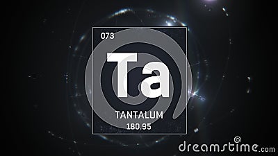 Tantalum As Element 73 Of The Periodic Table 3D Illustration On Silver ...