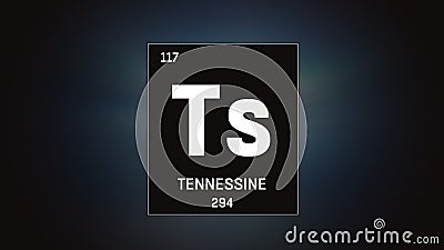 Tennessine As Element 117 Of The Periodic Table 3D Illustration On Grey ...