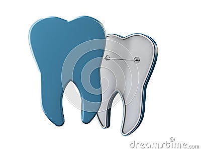 3d Illustration Of Tooth In The Form Of An Badge, Dental Concept Frame ...