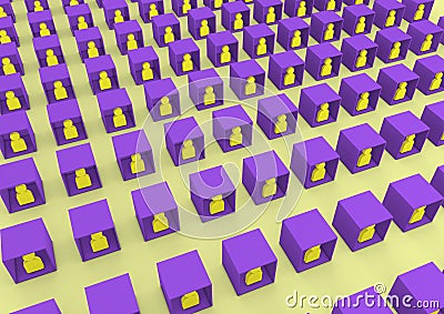 3D Illustration Of Various Collaborators Or Students Teaming Inside ...