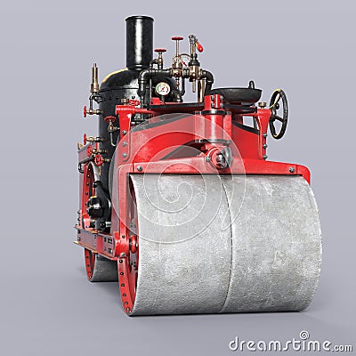 3D-illustration Of A Victorian Steampunk Steamroller. Isolated ...