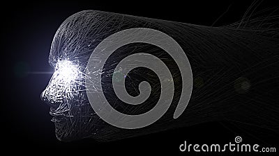 3d Illustration Of Wraith Face With Growing Fibres. | CartoonDealer.com ...