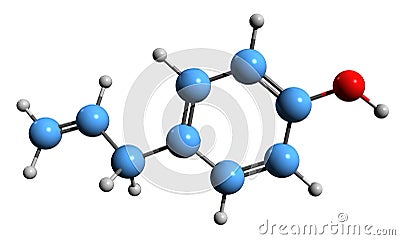 3D Image Of Chavicol Skeletal Formula Royalty-Free Stock Photography ...