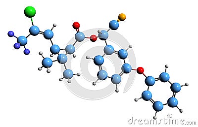 3D Image Of Cyhalothrin Skeletal Formula | CartoonDealer.com #276333757
