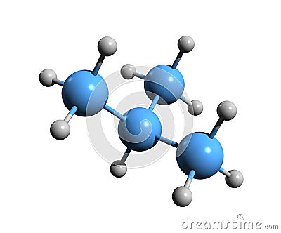 3D Image Of Isobutane Skeletal Formula Stock Photography ...