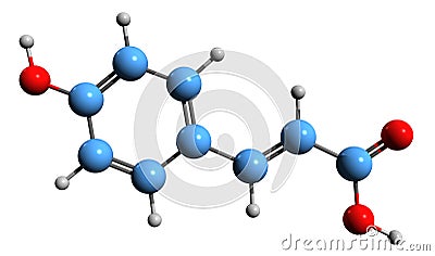 3D Image Of P-Coumaric Acid Skeletal Formula | CartoonDealer.com #276346714