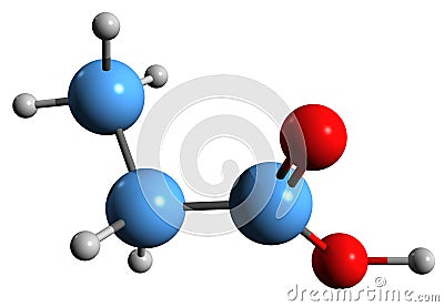 3D Image Of Propionic Acid Skeletal Formula Royalty-Free Stock ...