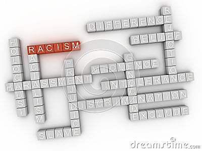 3d Image Racism Issues Concept Word Cloud Background | CartoonDealer ...
