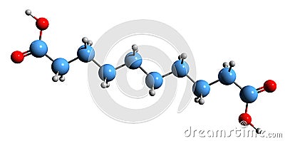 3D Image Of Sebacic Acid Skeletal Formula Royalty-Free Stock ...