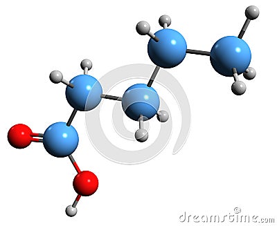 3D Image Of Valeric Acid Skeletal Formula | CartoonDealer.com #276350239