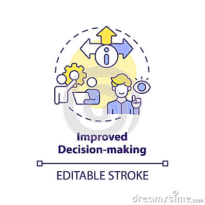2D Improved Decision-making Concept Linear Icon Cartoon Vector ...