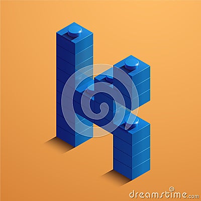 3d Isometric Letter K Of The Alphabet. 3d Isometric Plastic Letter From ...