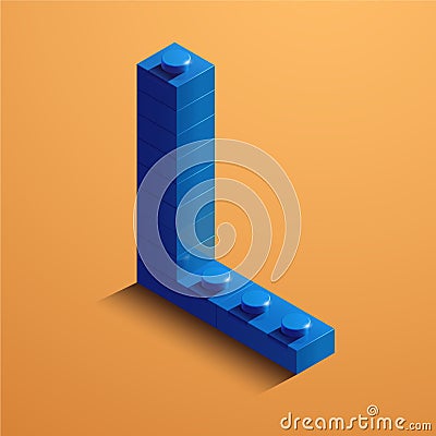 3d Isometric Letter L Of The Alphabet. 3d Isometric Plastic Letter From ...