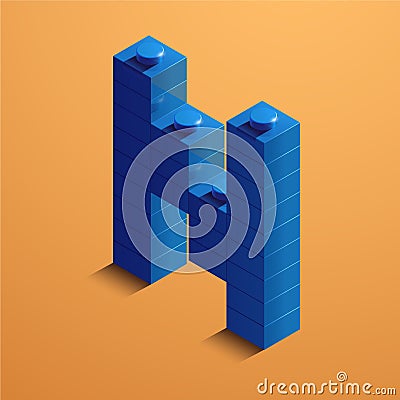 3d Isometric Letter N Of The Alphabet. 3d Isometric Plastic Letter From ...