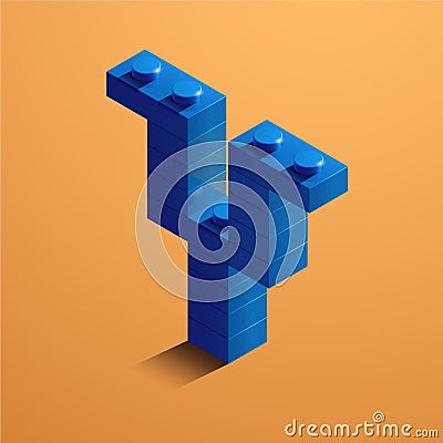 3d Isometric Letter Y Of The Alphabet. 3d Isometric Plastic Letter From ...