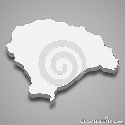 3d Isometric Map Of Yamoussoukro Is Autonomous Districts Of Ivor ...