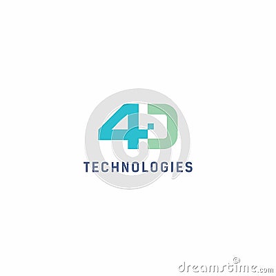 4D Logo Symbol. 4D Technology Logo Vector Illustration | CartoonDealer ...